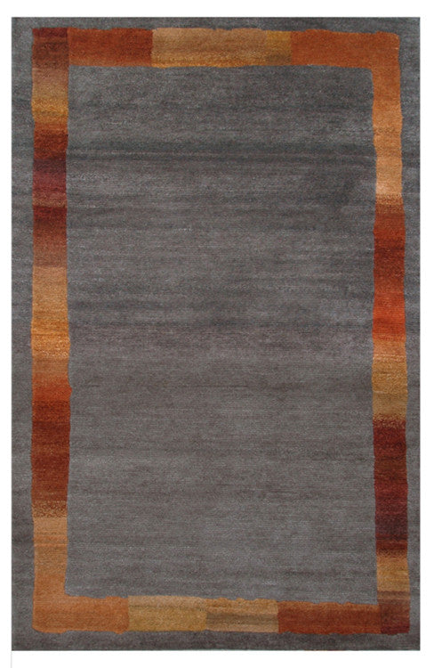 Tibetan Wool Area Rug: Border (gray) - A Rug For All Reasons